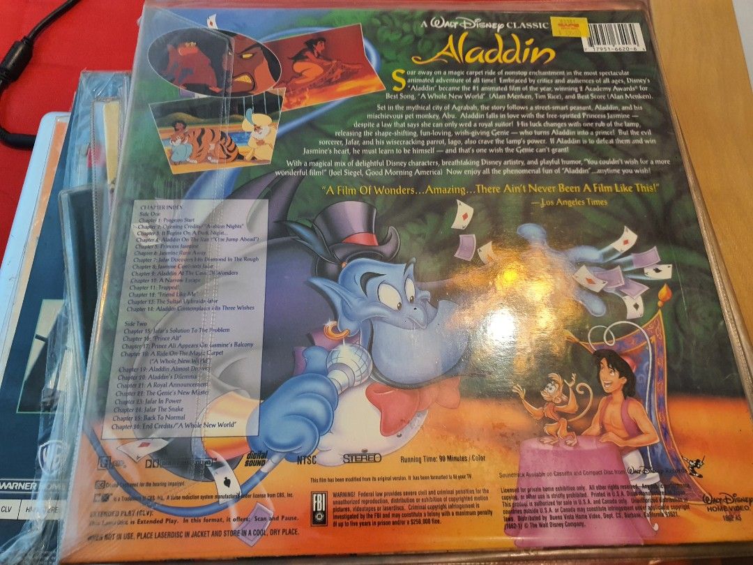 Aladdin Laser Disc, Hobbies & Toys, Music & Media, CDs & DVDs on Carousell