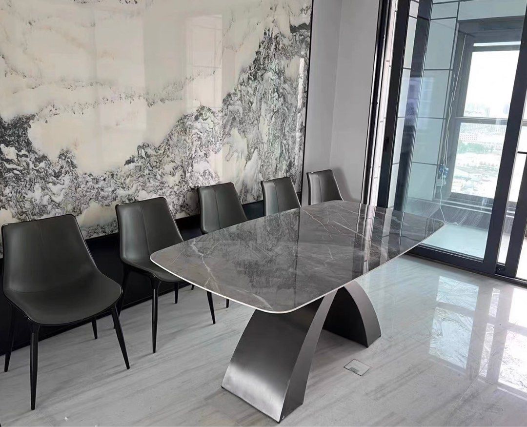 AXIS Modern Sintered Stone Dining Table, Furniture & Home Living ...