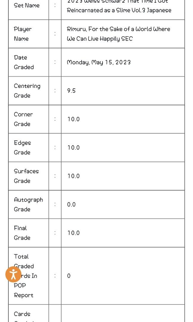 BGS 10 Weiss Schwarz That i got reincarnated as a slime vol.3 Rimuru Demon lord Sec TSK/S101 ...