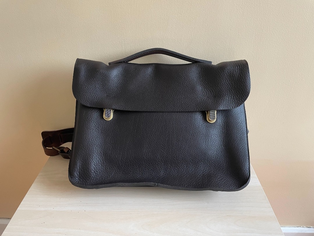 Bleu de Chauffe Groucho Leather Briefcase/Messenger Bag on Carousell
