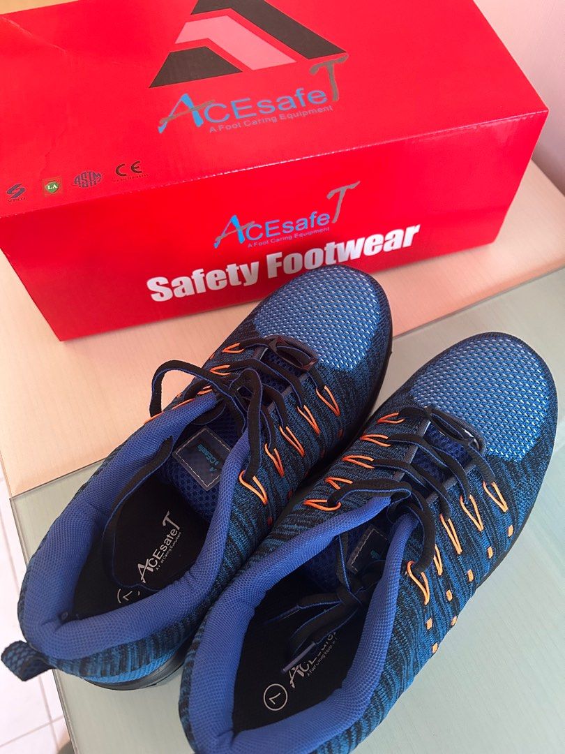 blue safety shoes, Men's Fashion, Footwear, Boots on Carousell