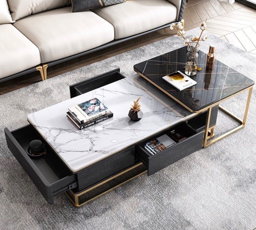 CAMTON Modern Slate Coffee Table, Furniture & Home Living, Furniture ...