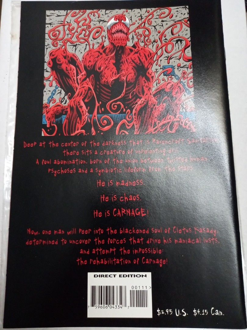 Carnage Mind Bomb #1, one-shot, scarce, Hobbies & Toys, Books ...