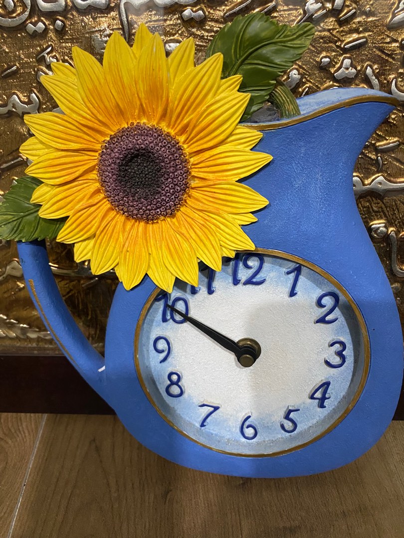 Sunflower Ceramic clock , Furniture & Home Living, Home Decor, Clocks ...