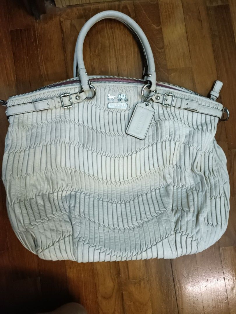 Coach Madison Gathered Leather Bag, Luxury, Bags & Wallets on Carousell