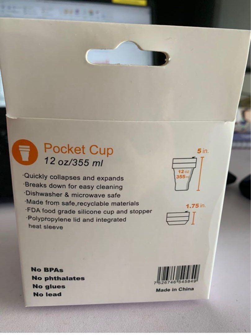Collapsible cup @ 355ml, Furniture & Home Living, Kitchenware ...