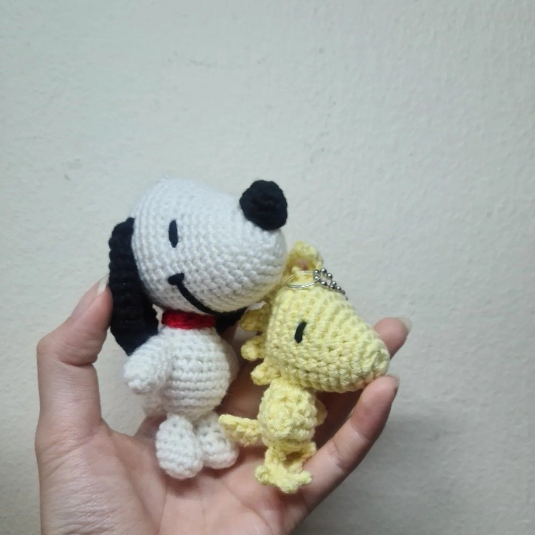 Crochet Snoopy and Woodstock Keychain, Hobbies & Toys, Stationery ...