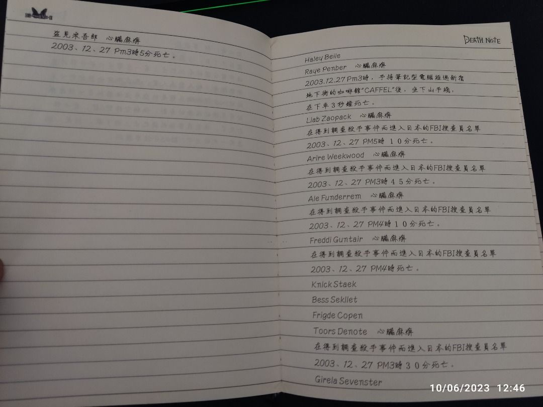 Death Note Cosplay Notebook, Hobbies & Toys, Books & Magazines, Comics ...