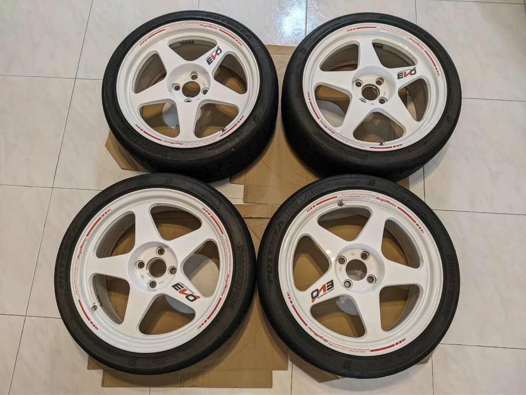 Desmond RegaMaster look 17" rims with RE71RS tyres 4x100 (Spoon SW888 ...
