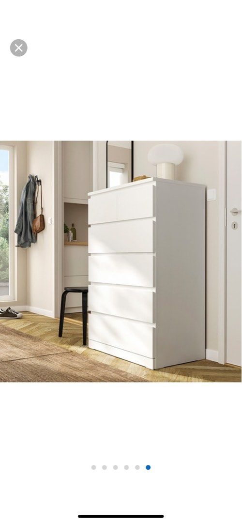 Drawer white colour MALM Chest of 6 drawers Kullen Alex baggebo billy ...