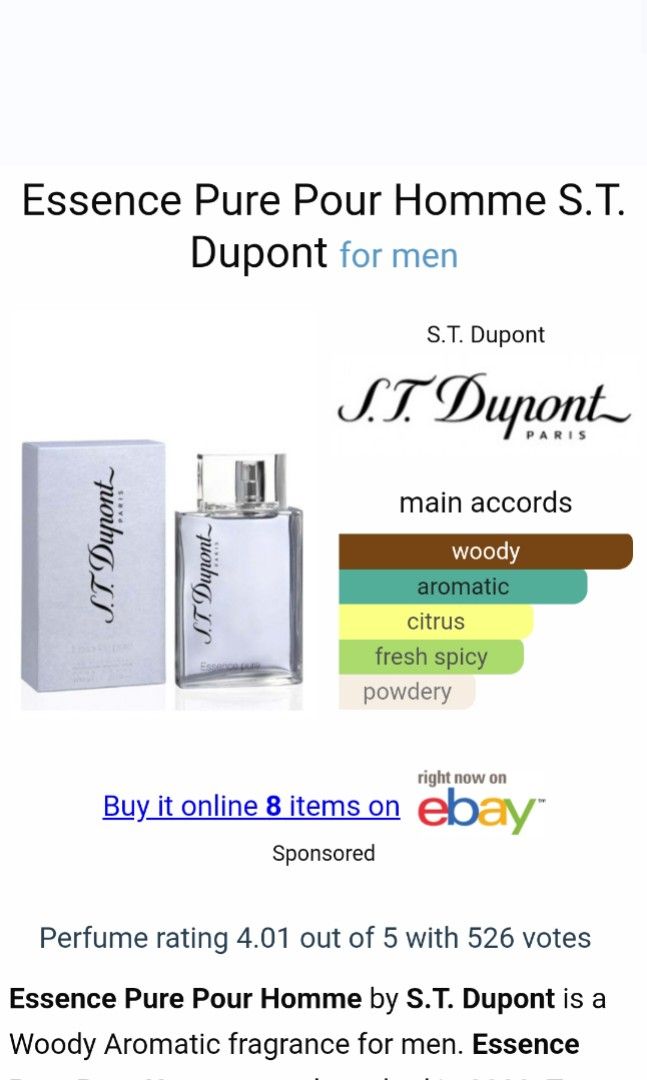 Essence Pure Pour Homme Travel Size 50ml by S.T DUPONT PARIS Original ...