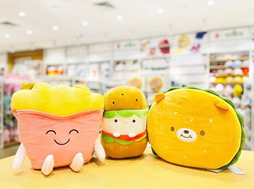 Food Plush Toy by Miniso (Hamburger Ketchup Omelette Fries Fried ...