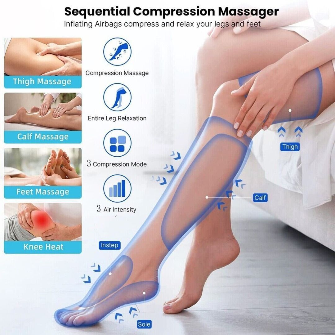 Full Leg Massager For Thigh,Calf, Feet and Knee massager With Air Compressor for Circulation and ...