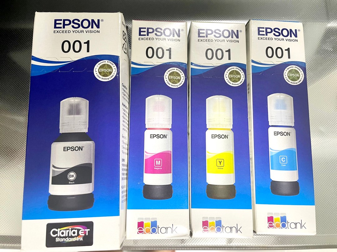 Full Set Epson 001 Printer Ink Refill Cartridge, Computers & Tech ...