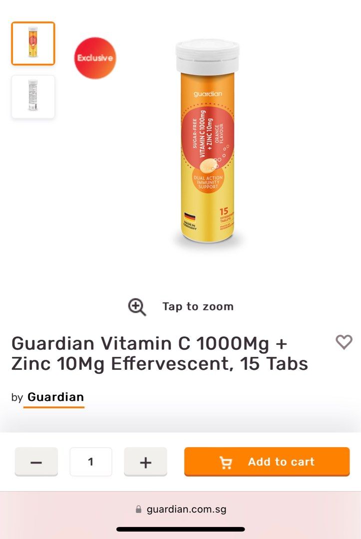 Guardian Vitamin C Effervescent 15 Tablets, Health & Nutrition, Health ...