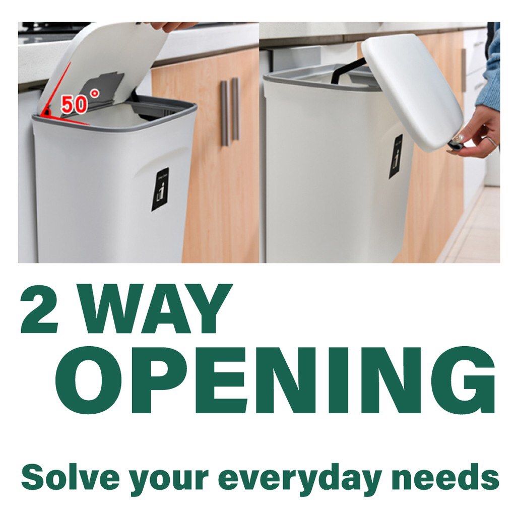 Hanging Waste Bin/ Dustbin/ Rubbish Bin with Lid, Furniture & Home ...