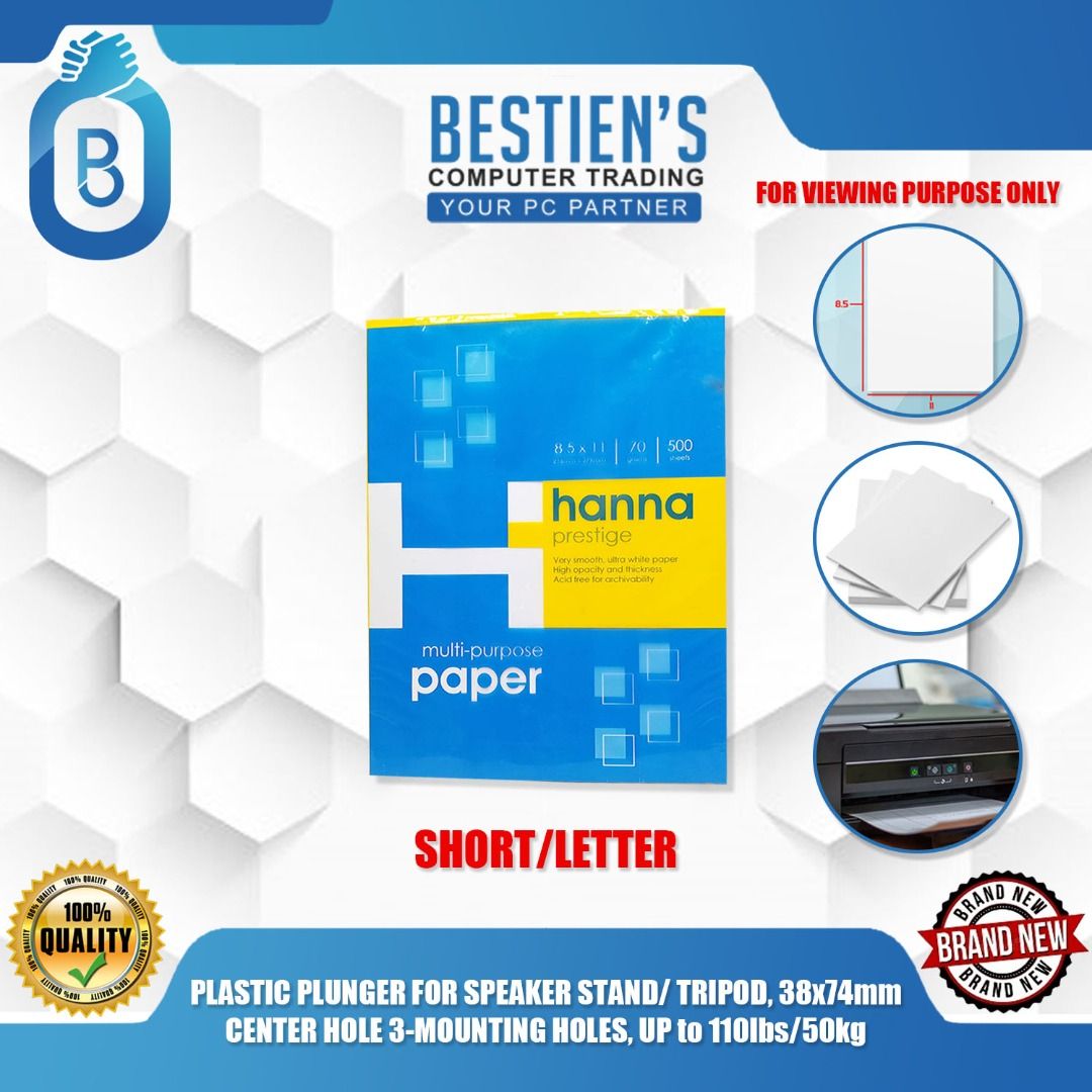 HANNA PRESTIGE BOND PAPER/ COUPON BOND, HARD COPY SHORT/ LETTER, 8.5x11 ...