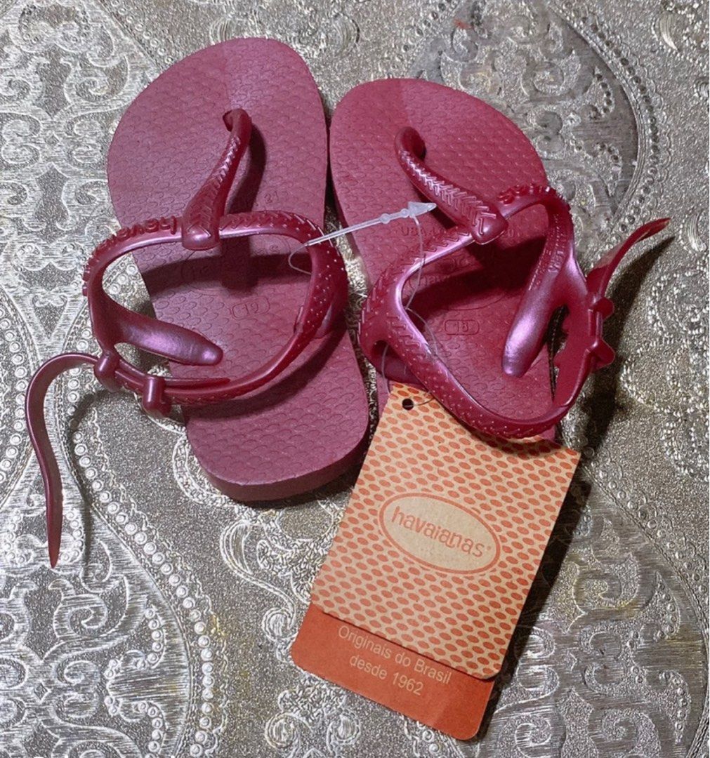 Havaianas Flat Sandals | CREAM, MAROON, Babies & Kids, Babies & Kids ...