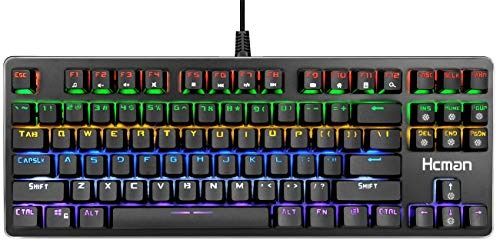 Hcman Mechanical Gaming Keyboard LED Backlit Wired Keyboard Blue ...
