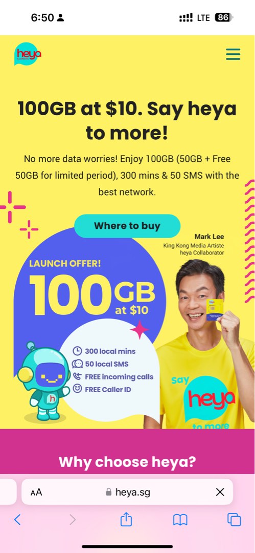 Heya $10 plan, Tickets & Vouchers, Store Credits on Carousell