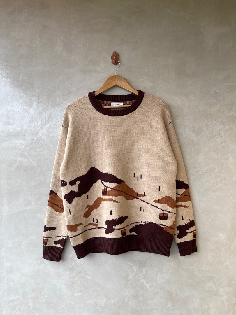 HISSO Knitted Sweater Earth Tone, Men's Fashion, Activewear on Carousell