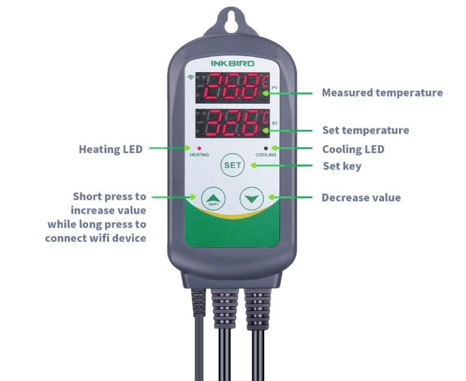 Inkbird ITC-308 Digital Temperature Controller 2-Stage Outlet ...