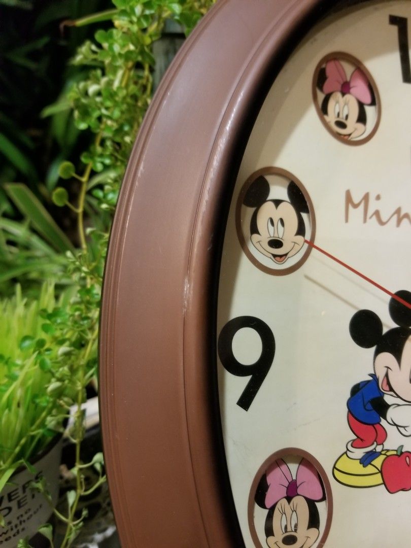 Japan Disney Vintage Mickey mouse oval wall clock, Furniture & Home ...