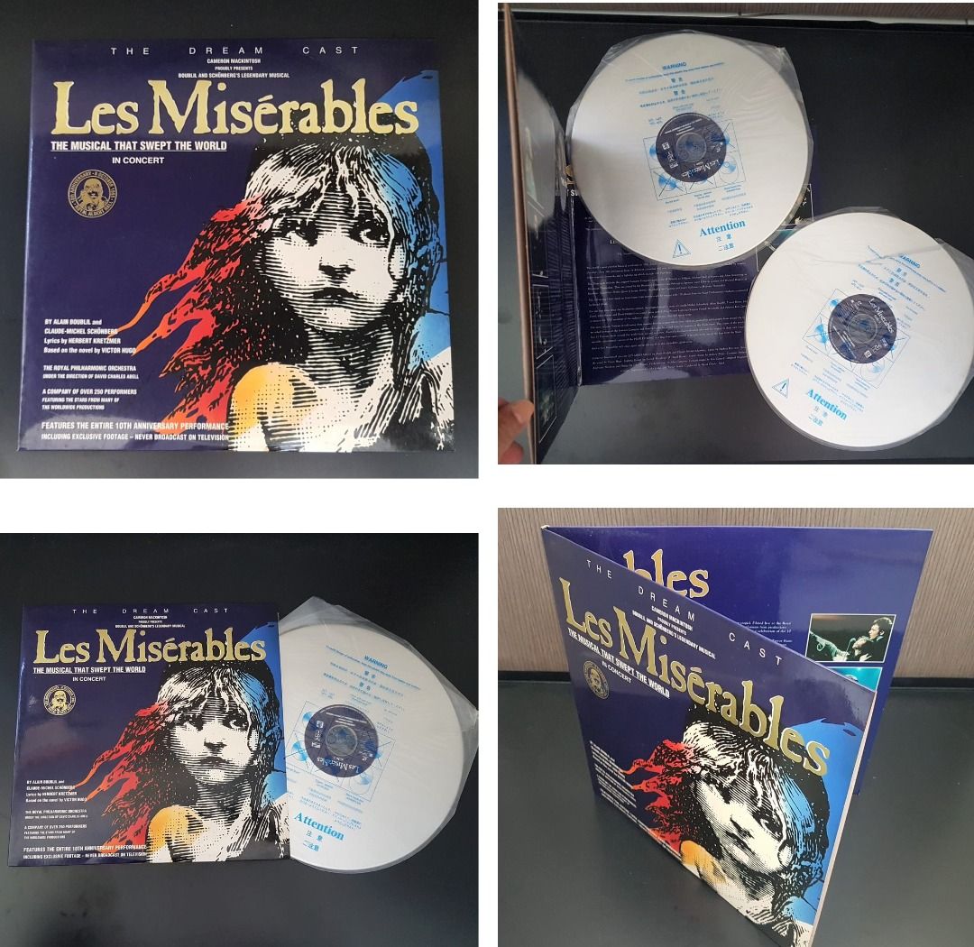 Laser Disc of Les Miserables, Andrew Lloyd Webber, the Premiere ...