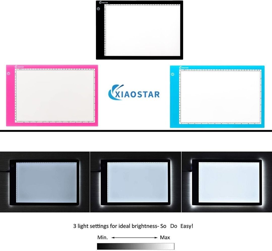 Light Box Drawing A4,Tracing Board with 3 Brightness Adjustable for ...