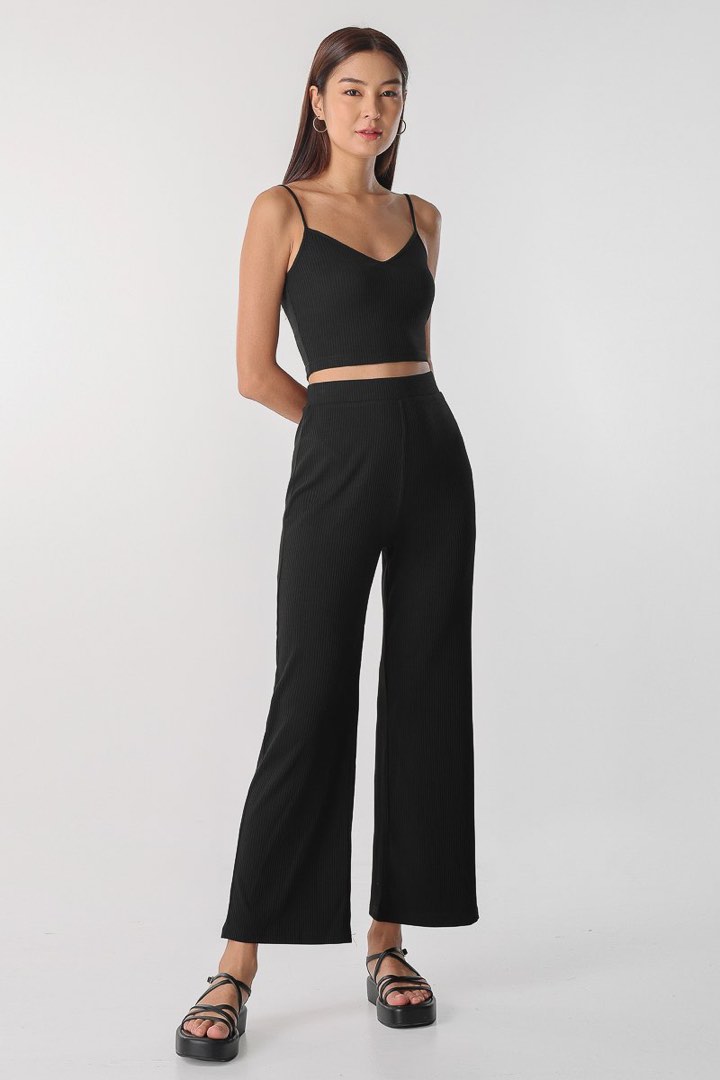 [Lovet] Jet-Setter Ribbed Lounge Set (Black), Women's Fashion, Dresses ...