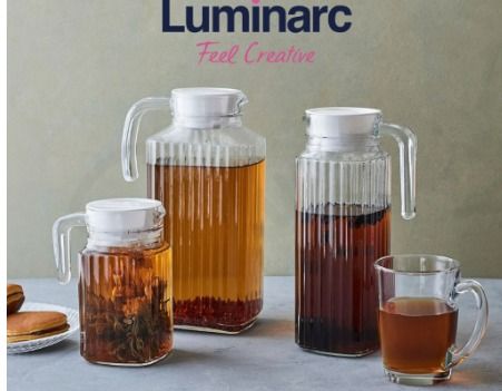 Luminarc Quadro Jug, [ Glass Pitcher Water ] AG0062, Furniture & Home ...