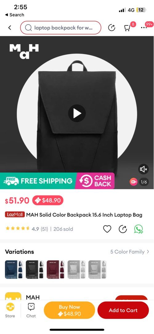 Mah backpack 15.6 inch laptop black, Men's Fashion, Bags, Backpacks on ...