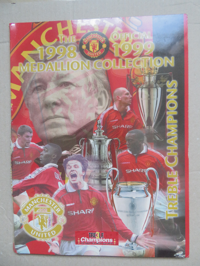 Manchester United 1998/1999 Treble Championships Medallion Collection ...