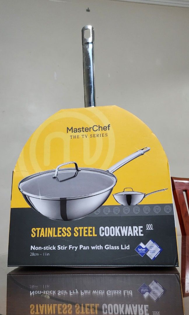 MasterChef Nonstick Stir Fry Pan 28cm, Furniture & Home Living ...