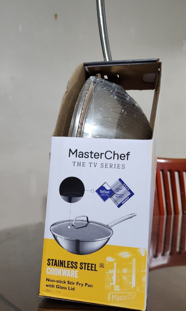 MasterChef Nonstick Stir Fry Pan 28cm, Furniture & Home Living ...