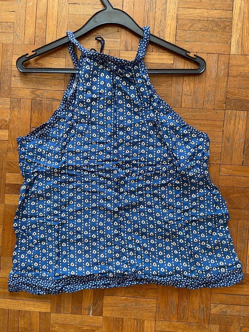 Mirrou Blue Top, Women's Fashion, Tops, Sleeveless on Carousell