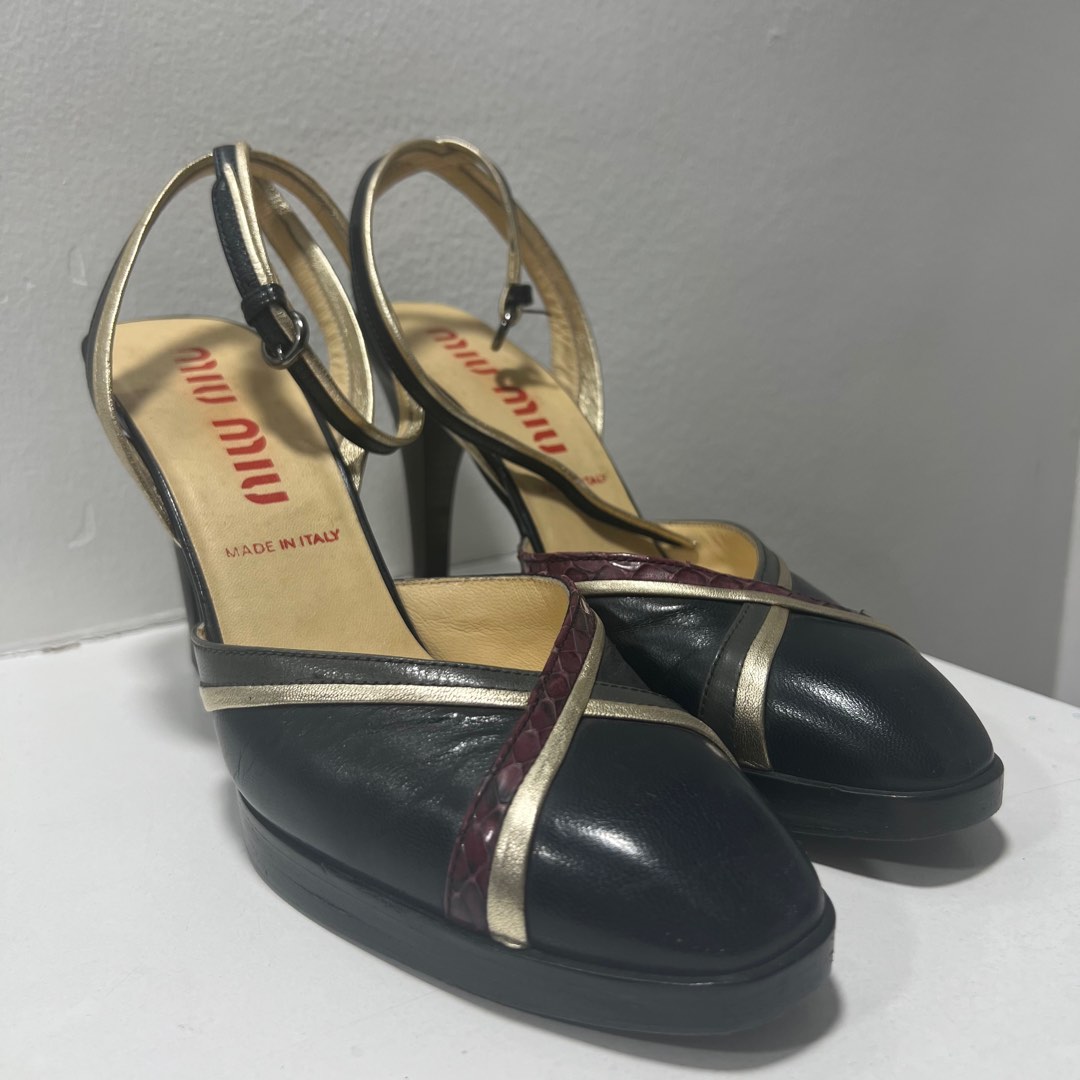 miu miu square toe heels on Carousell