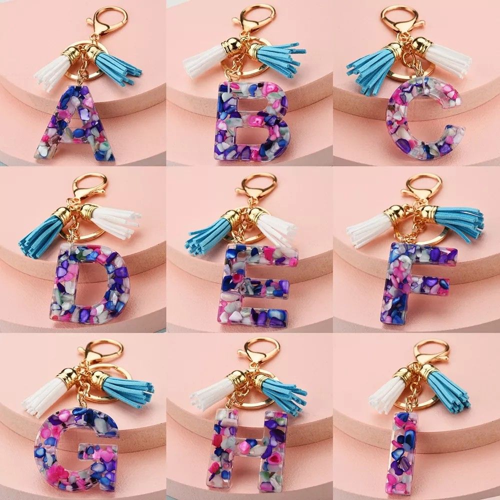 Nama Huruf Keychain DIY Reisin Alphabet Keychain Unique, Hobbies & Toys ...