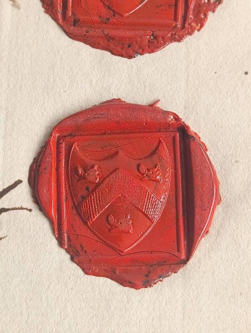 Notary - 1810 - East India Company - Calcutta - beautiful red wax seal ...