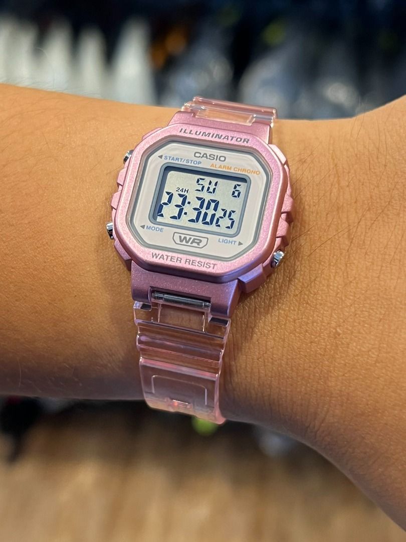 ORIGINAL CASIO Illuminator Digital PINK Transparent Resin Band Watch LA-20WHS-4ADF on Carousell