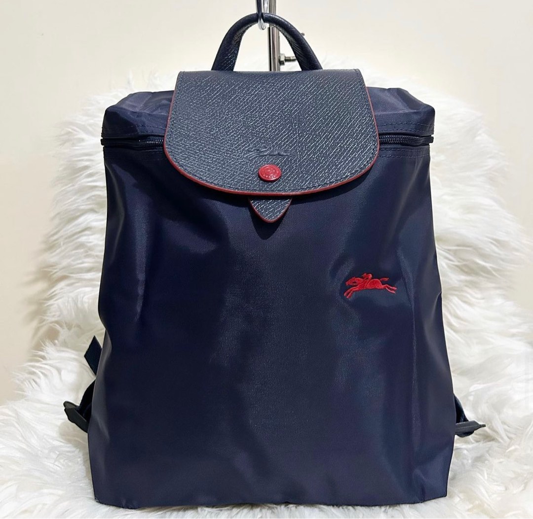 Original longchamp club backpack in navy blue, Women's Fashion, Bags ...