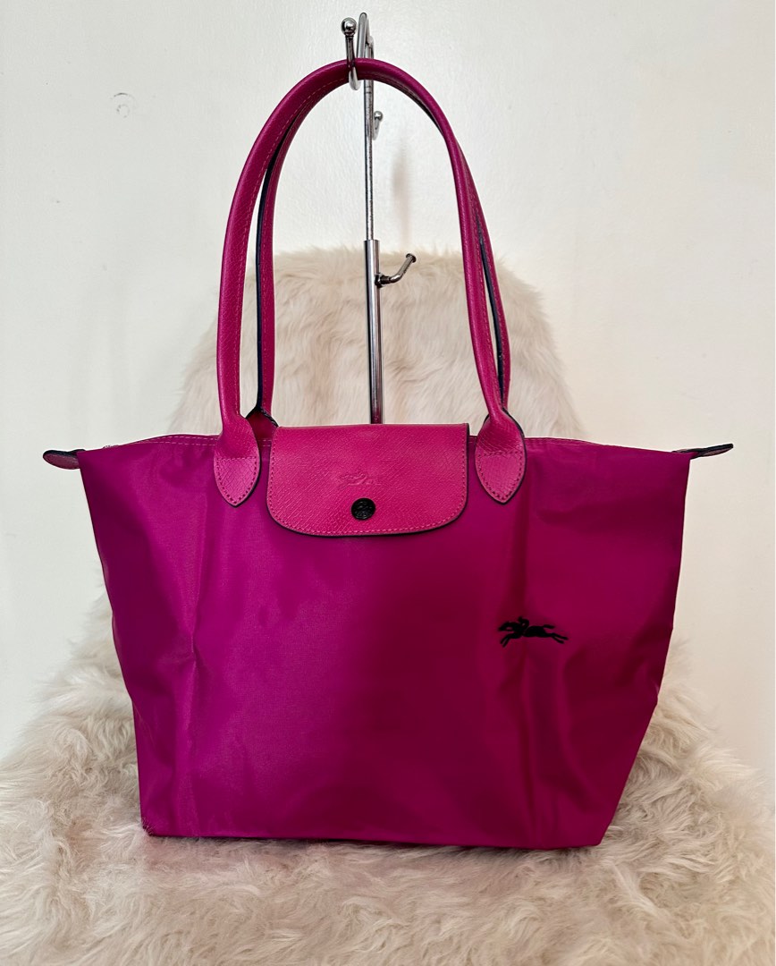Original longchamp club small long handle in fushia pink, Luxury, Bags ...