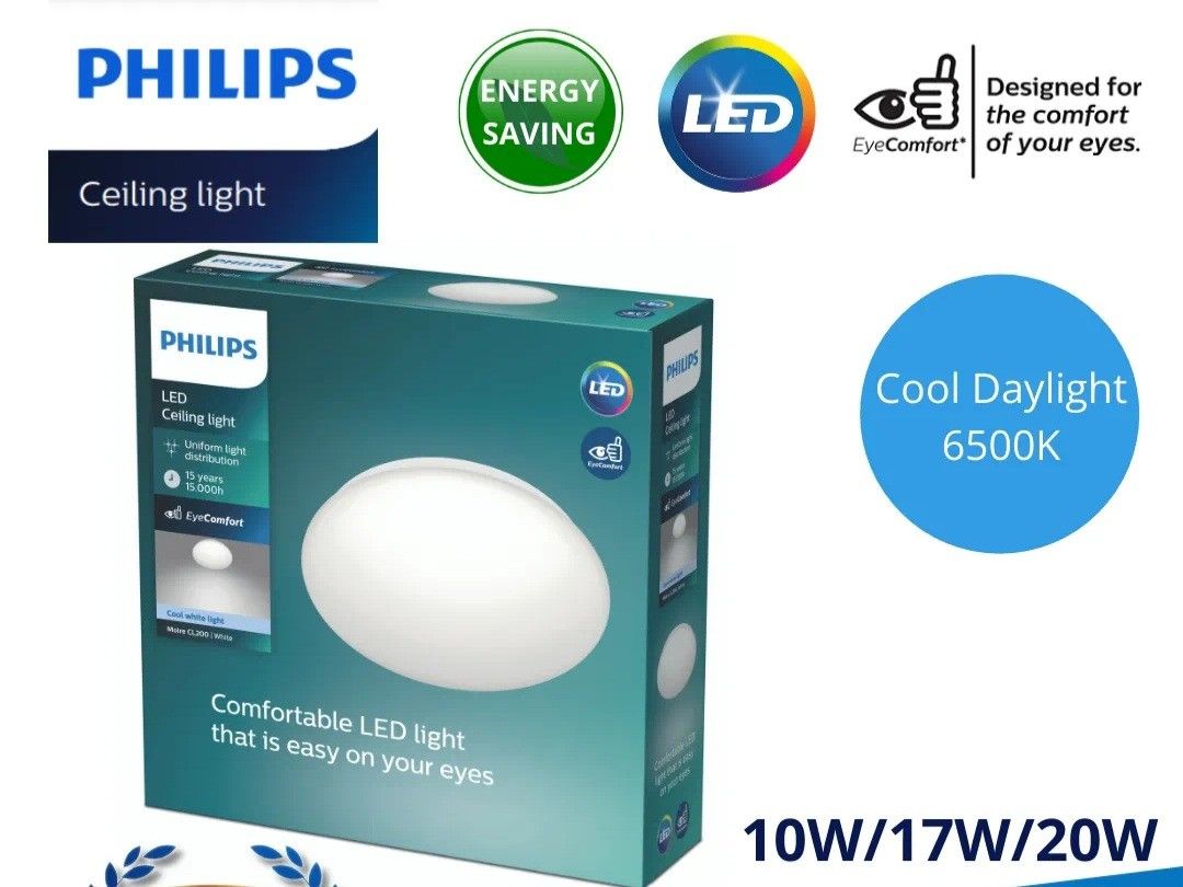 Philip LED 20W 6000k Ceiling light with casing, Furniture & Home Living ...