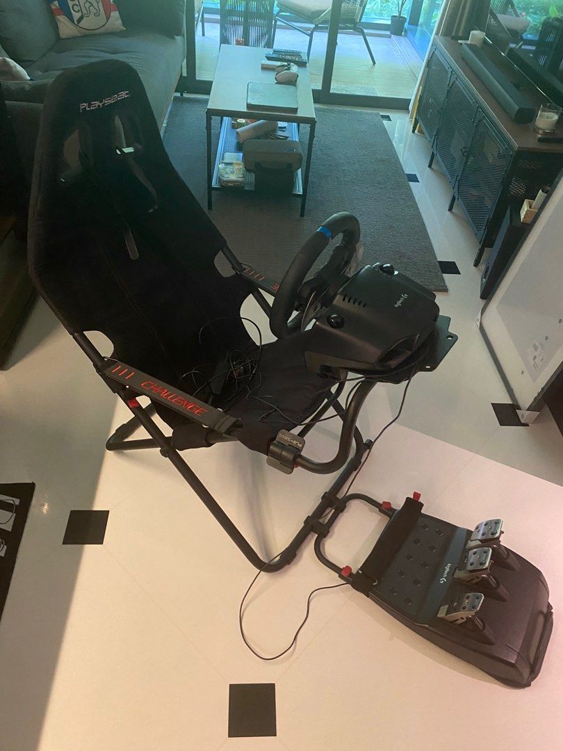 Playseat Racing Seat Foldable with Logitech Steering Wheel, Video ...