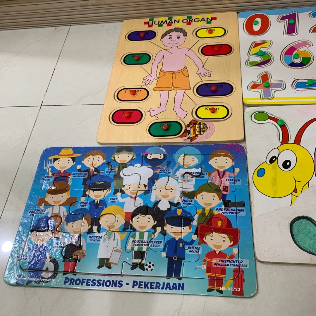 Puzzle angka/puzzle profesi/puzzle anggota badan/puzzle anak, Toys ...