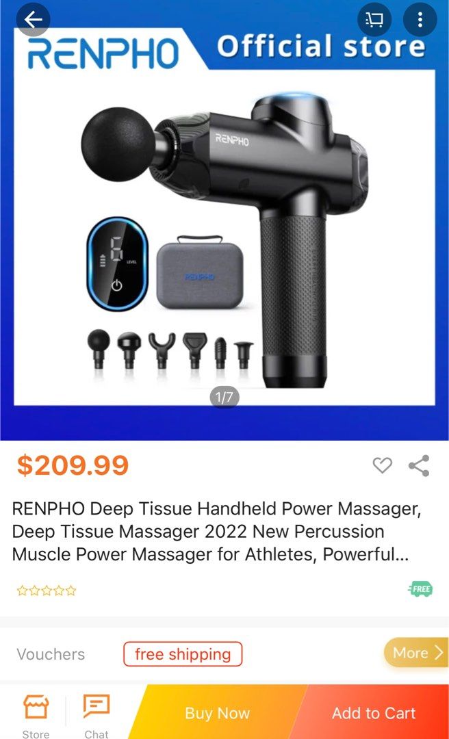 Renpho R3 Massage Gun, Health & Nutrition, Massage Devices on Carousell