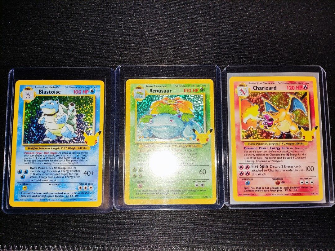 SALE! Selling Pokemon 25th Anniversary Celebrations Full Set (Charizard, Venusaur, Blastoise ...