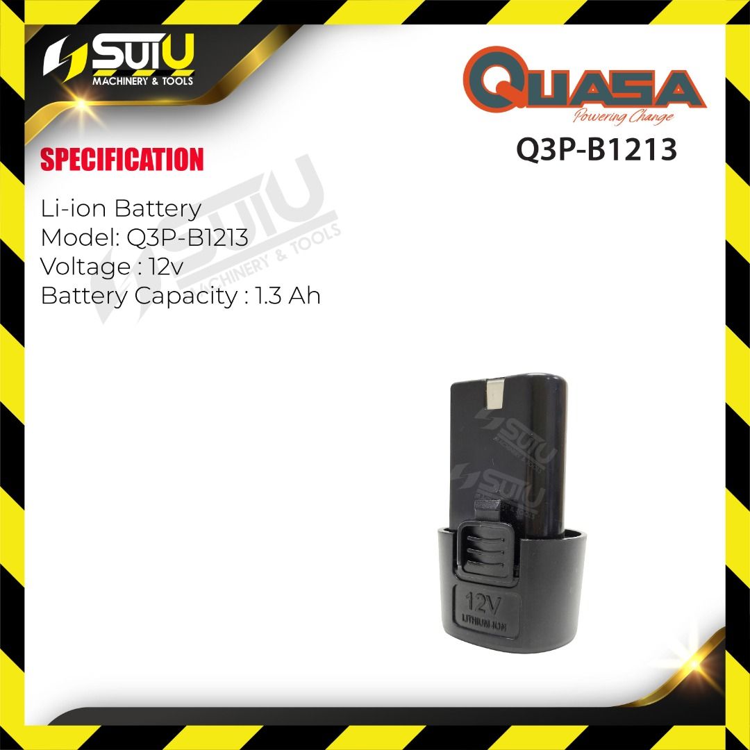 [SET] QUASA Q3P-B1213 12V Battery 1.3Ah + QLI-12VSC 12V Travel Charger 1.3A, TV & Home ...