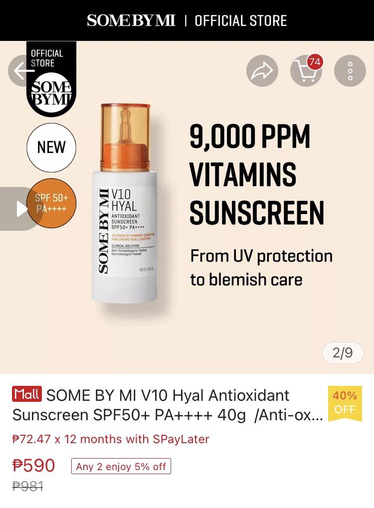 Somebymi V10 Hyal Antioxidant Sunscreen on Carousell