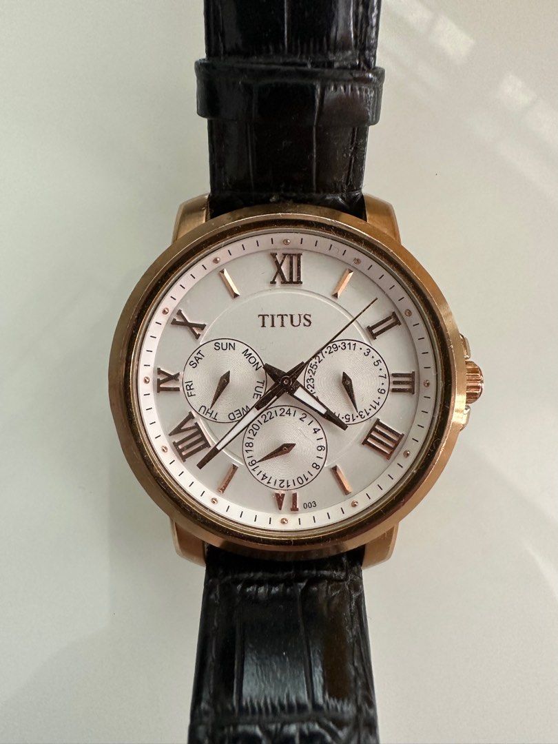Sovil et Titus Rose Gold Bezel Watch, Men's Fashion, Watches ...